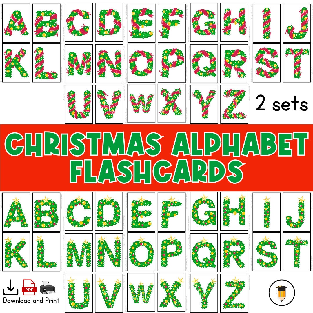 Christmas Alphabet Flashcards | Christmas Letters | Christmas Printable ...