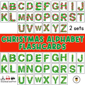 Christmas Alphabet Flashcards | Christmas Letters | Christmas Printable ...