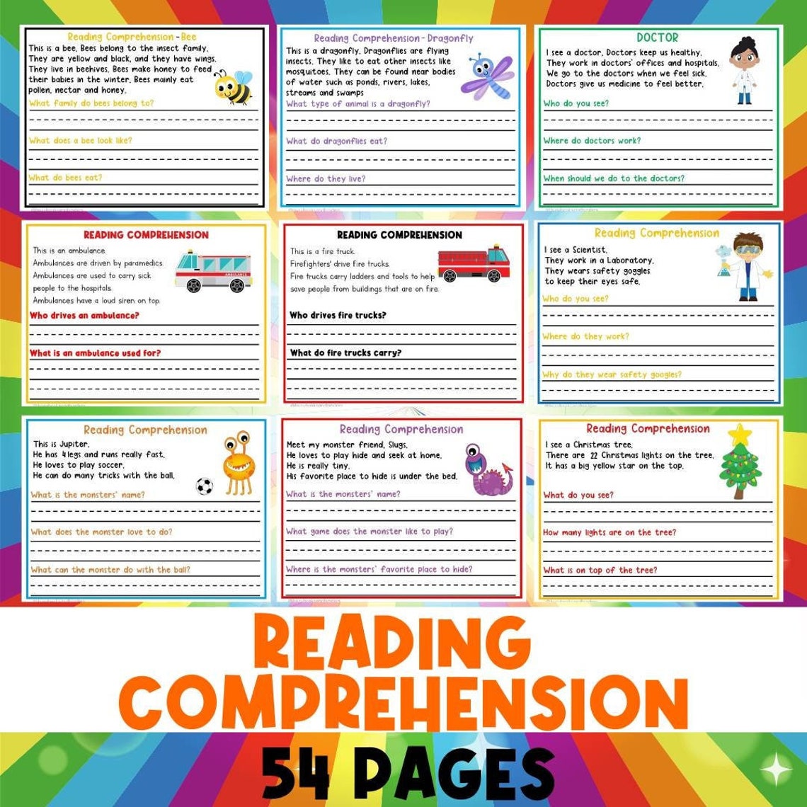 Reading Comprehension MEGA BUNDLE, Reading and Writing Activities ...
