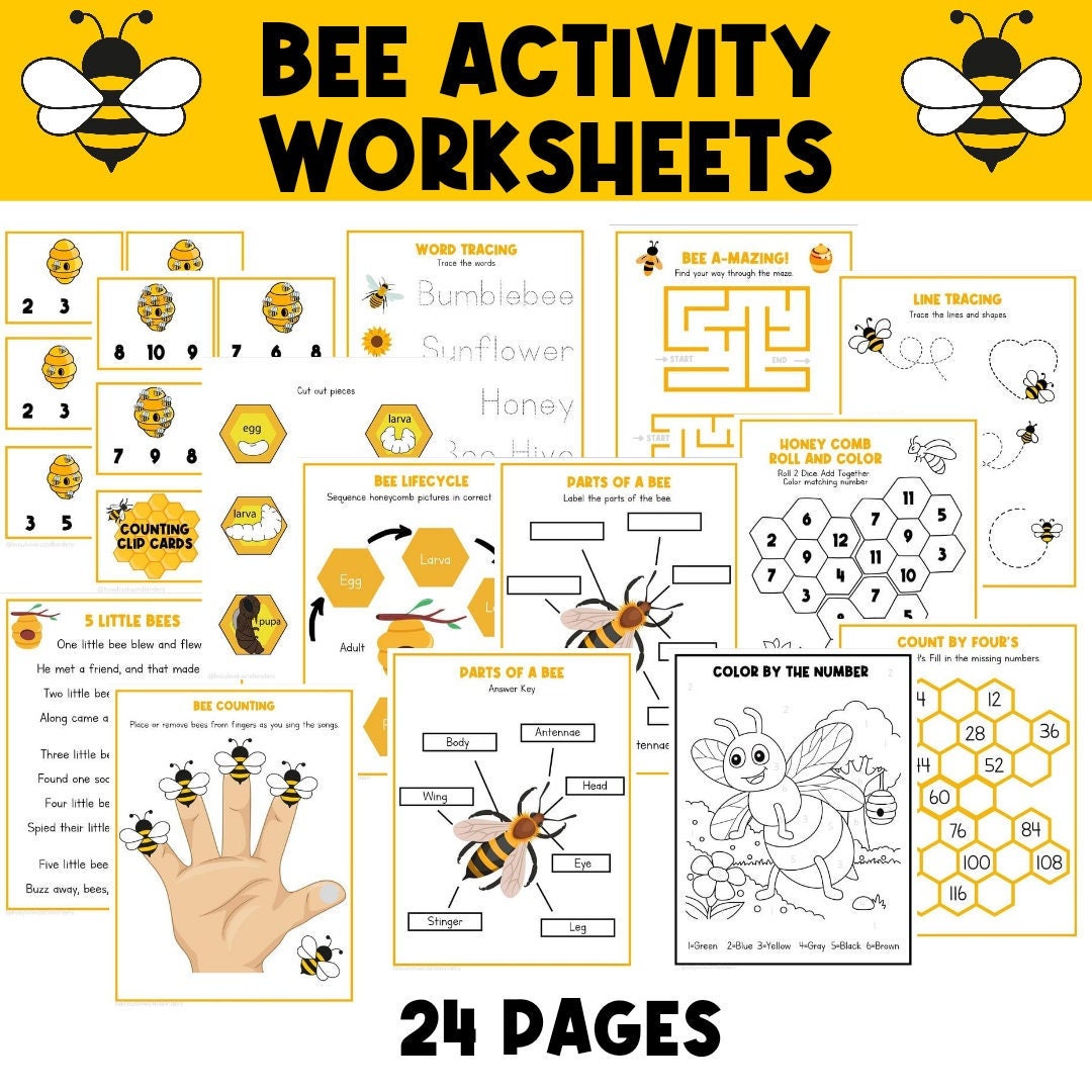 Bees Activities | Bee Lifestyle Stages | Counting | Tracing | Spring ...