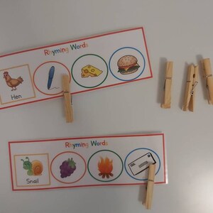 Rhyming Words Matching, Phonics, Preschool Activities, Busy Books, Home ...