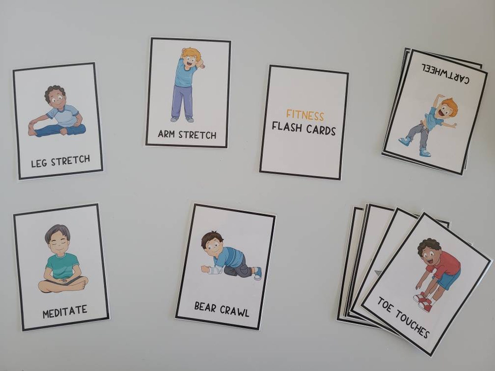 Fitness Flashcards | Kids Exercises | Flash Cards for Kids | Yoga ...