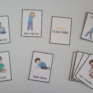 Fitness Flashcards | Kids Exercises | Flash Cards for Kids | Yoga ...