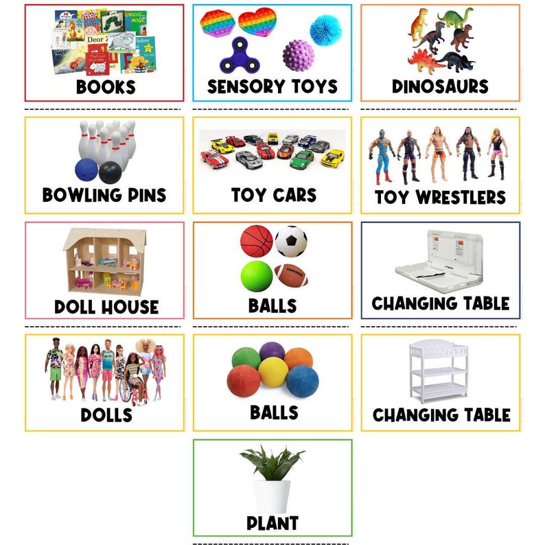 REAL PICTURES: Classroom Center Signs Toy Bin Label - Etsy