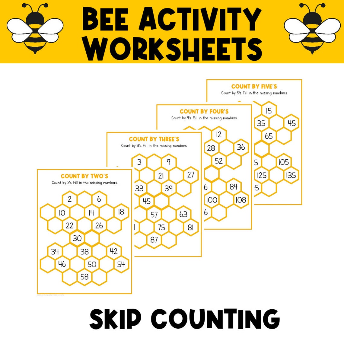 Bees Activities Bee Lifestyle Stages Counting Tracing | Etsy