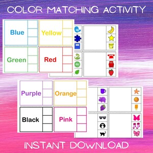 Color Matching | Sorting Activities | File Folder Games | Learn Colours ...