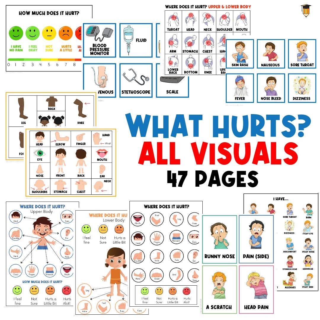 WHAT HURTS BUNDLE | Child Pain Chart | Visual Aid | Non Verbal ...