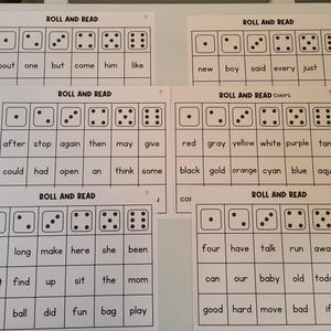 Roll and Read | Sight Words | First Grade | Kindergarten | Dice Game ...