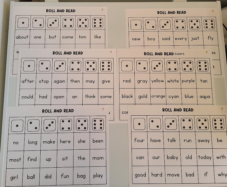 Roll and Read | Sight Words | First Grade | Kindergarten | Dice Game ...
