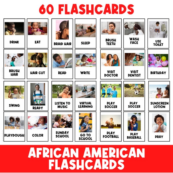 African American Alphabet Cards - Etsy
