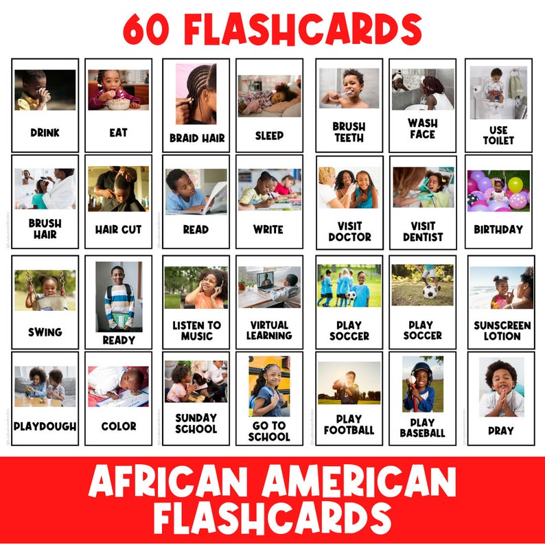 AFRICAN AMERICAN Printable Flashcards Black History - Etsy