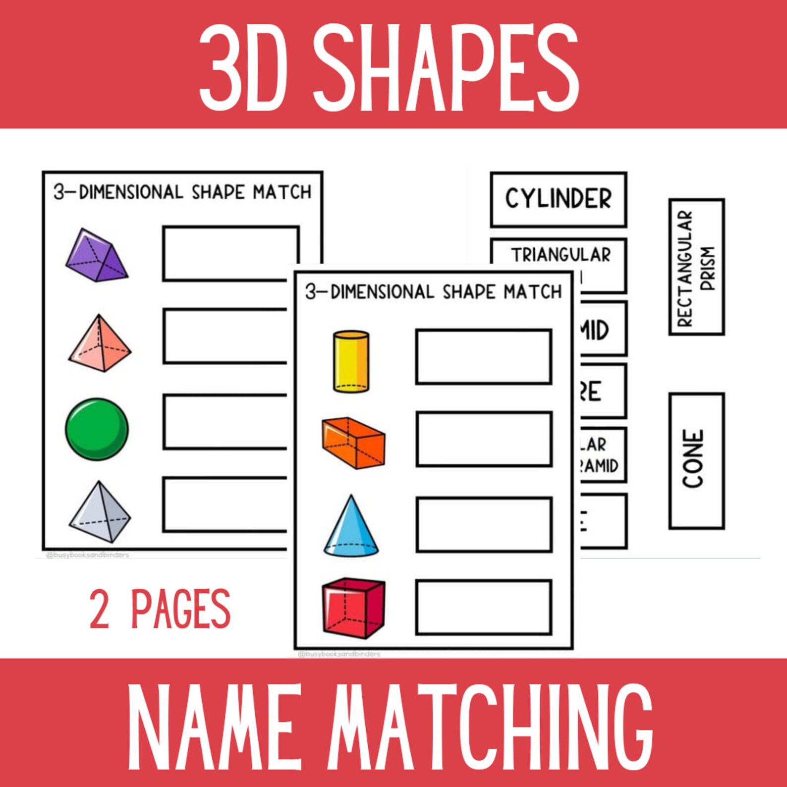 3D Shapes Flashcards Shapes Flash Cards Task Cards - Etsy
