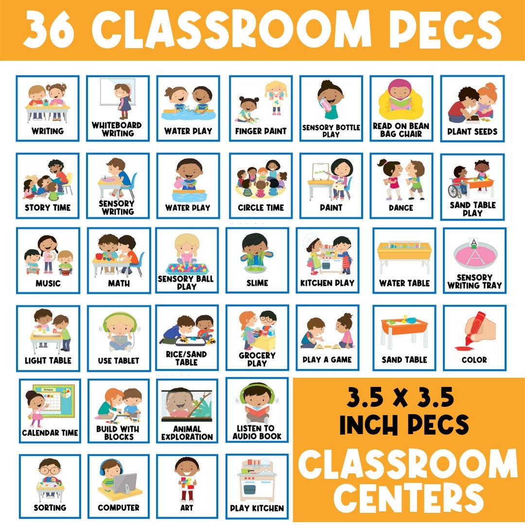 36 CLASSROOM CENTER PECS Toys Visual Printable Signs - Etsy Canada