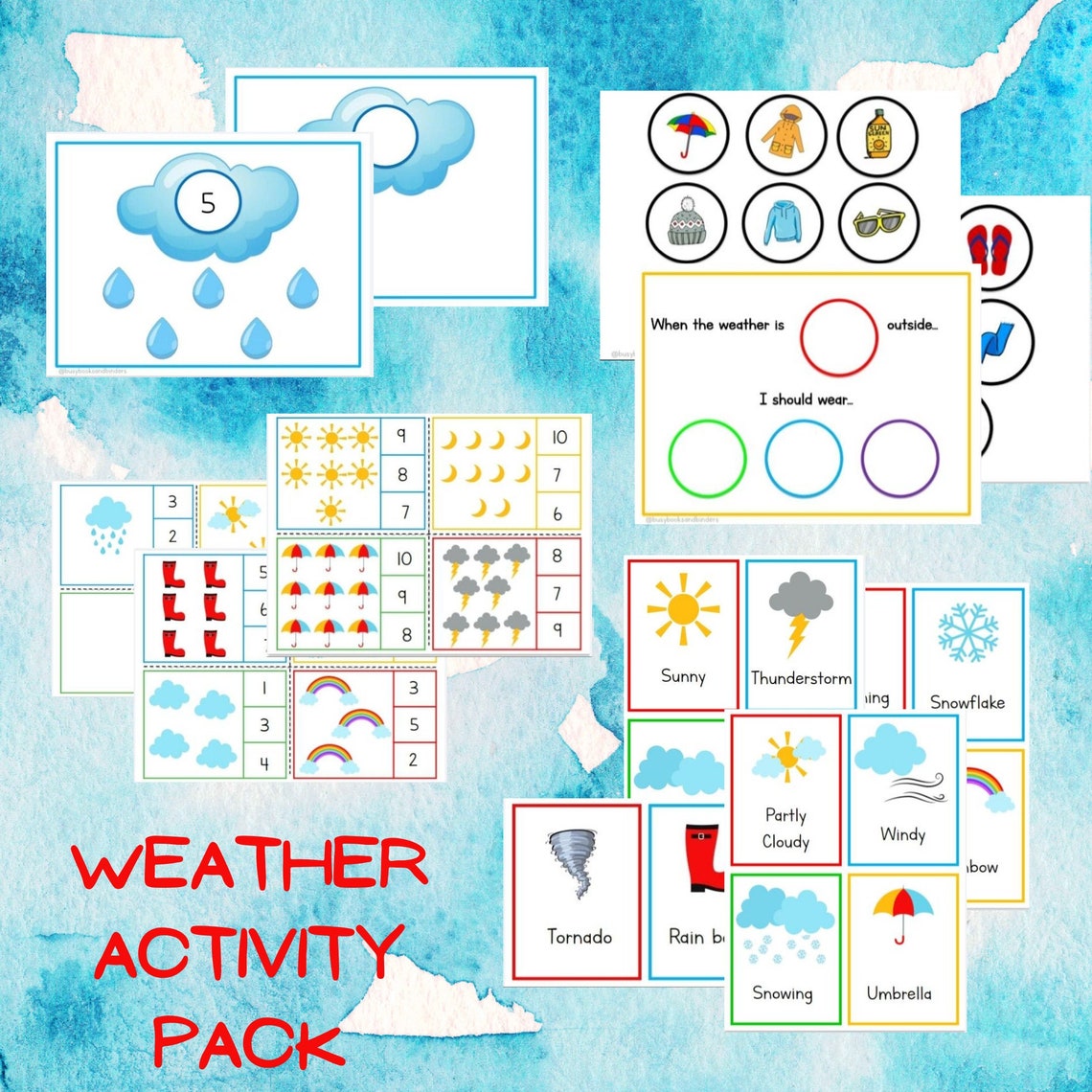Learn About Weather Busy Book Weather Worksheets - Etsy