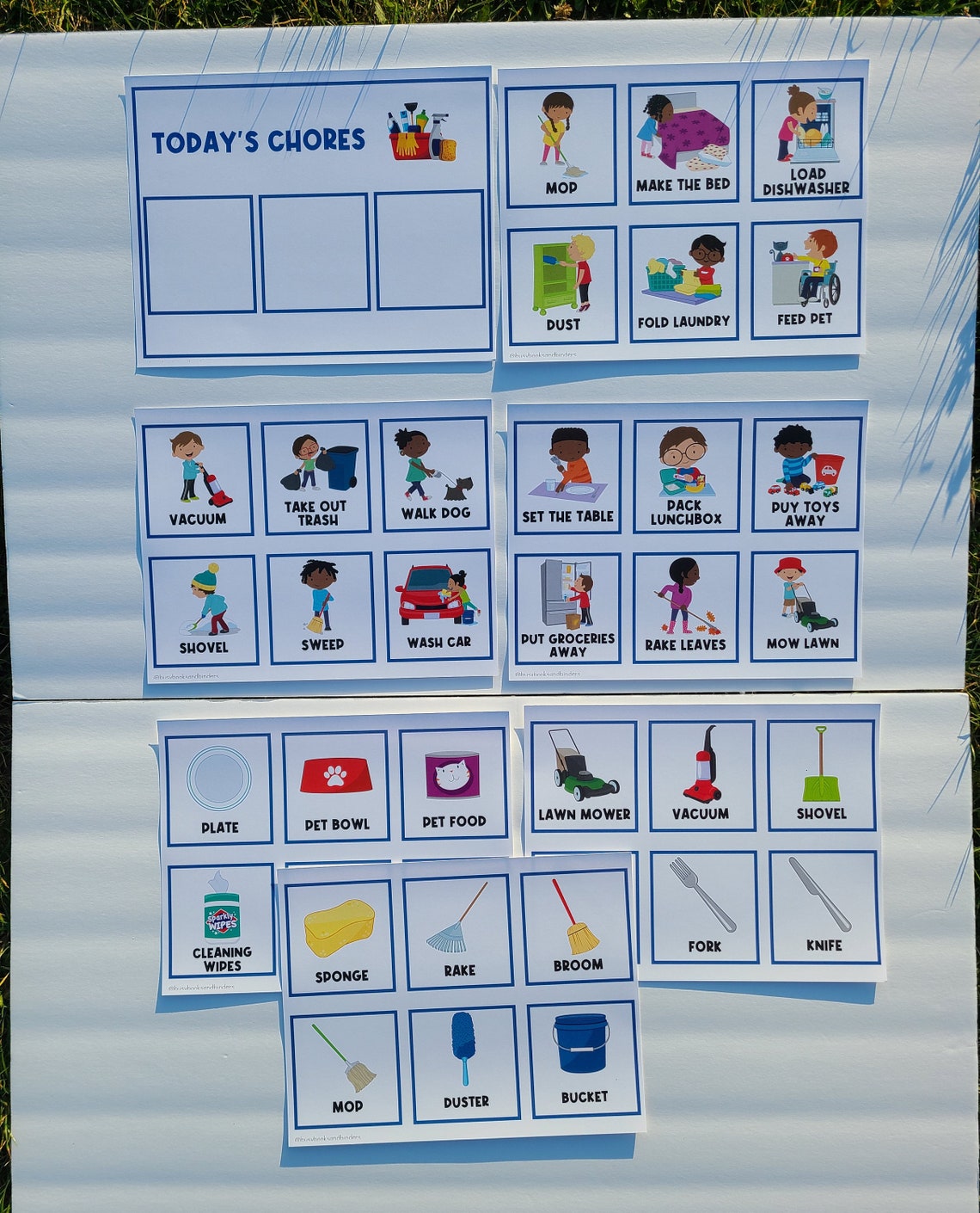 1 BOARD + 34 CHORE CARDS | Children's Chore Boards | Daily Routines ...