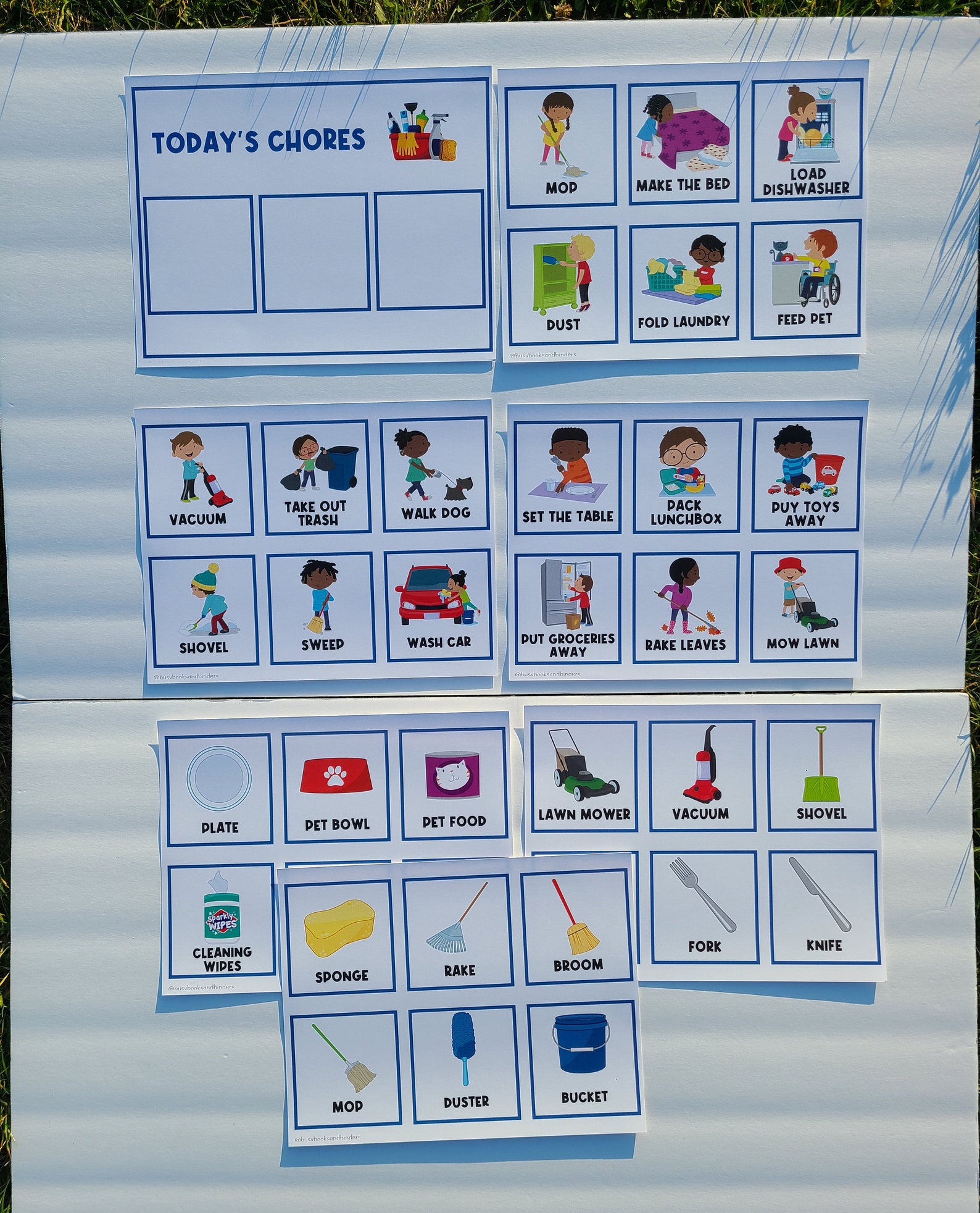 1 BOARD + 34 CHORE CARDS | Children's Chore Boards | Daily Routines ...