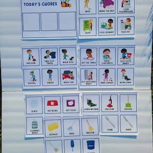 1 BOARD + 34 CHORE CARDS | Children's Chore Boards | Daily Routines ...