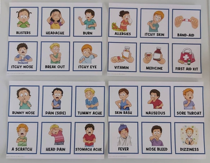 BODY PAIN | Picture Cards First Then Visual Aid | Visual Schedule ...