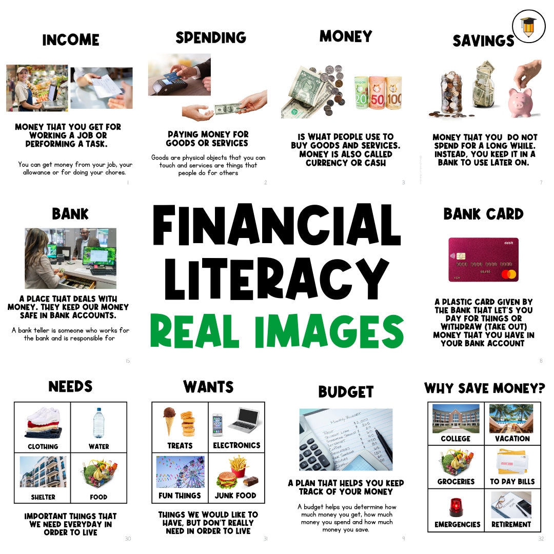 REAL IMAGES: Financial Literacy for Kids Money Infographic Learn About ...
