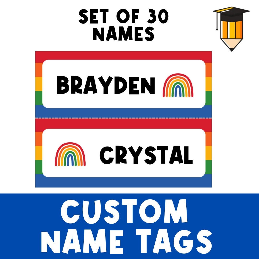 Custom Personalized Name Tag Printable Name Tag Name Decal - Etsy