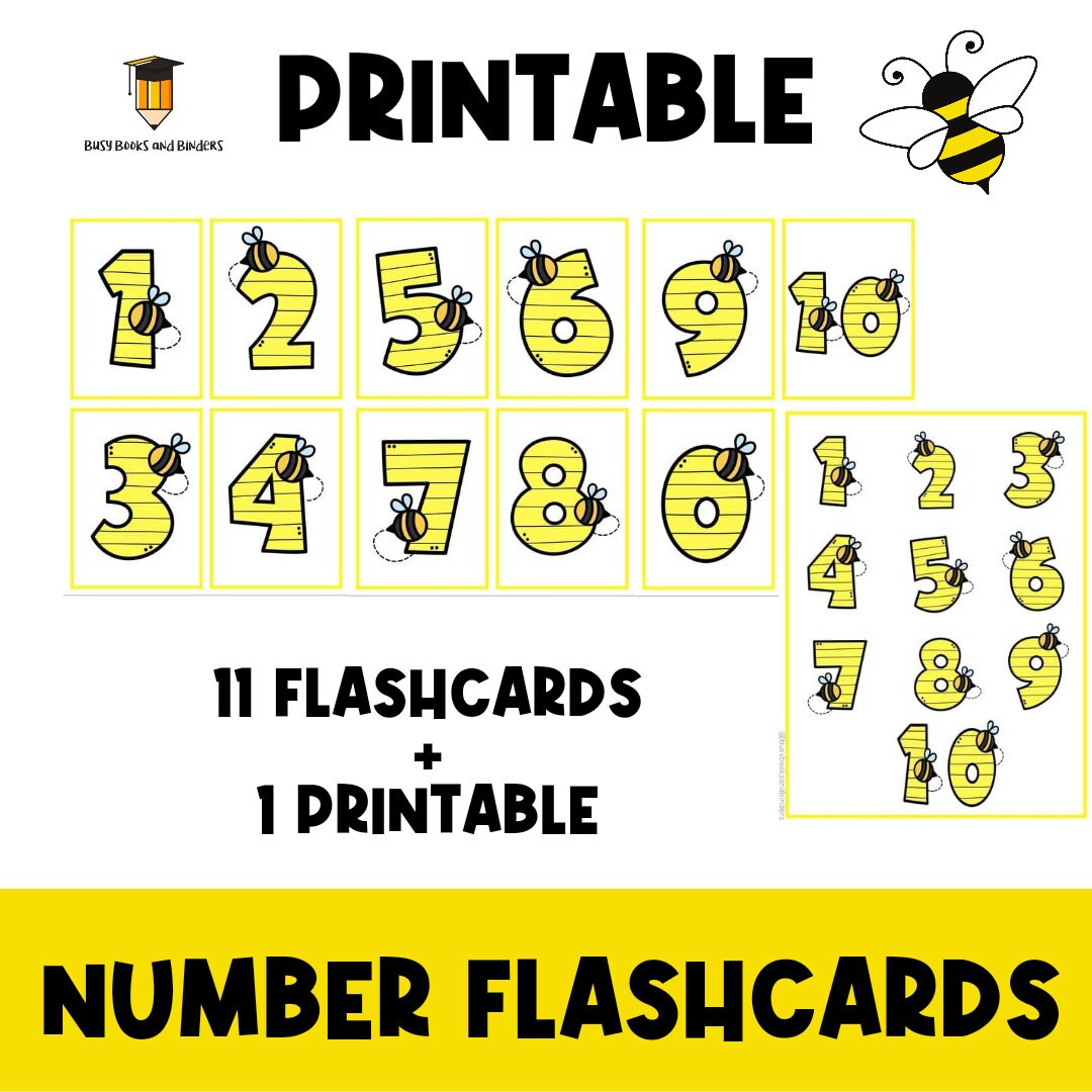 Bees Flashcards | Bees Activities | Counting | Printable | Spring Words ...