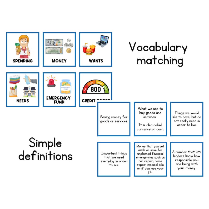 VOCABULARY: Financial Literacy for Kids | Money | Infographic | Learn ...