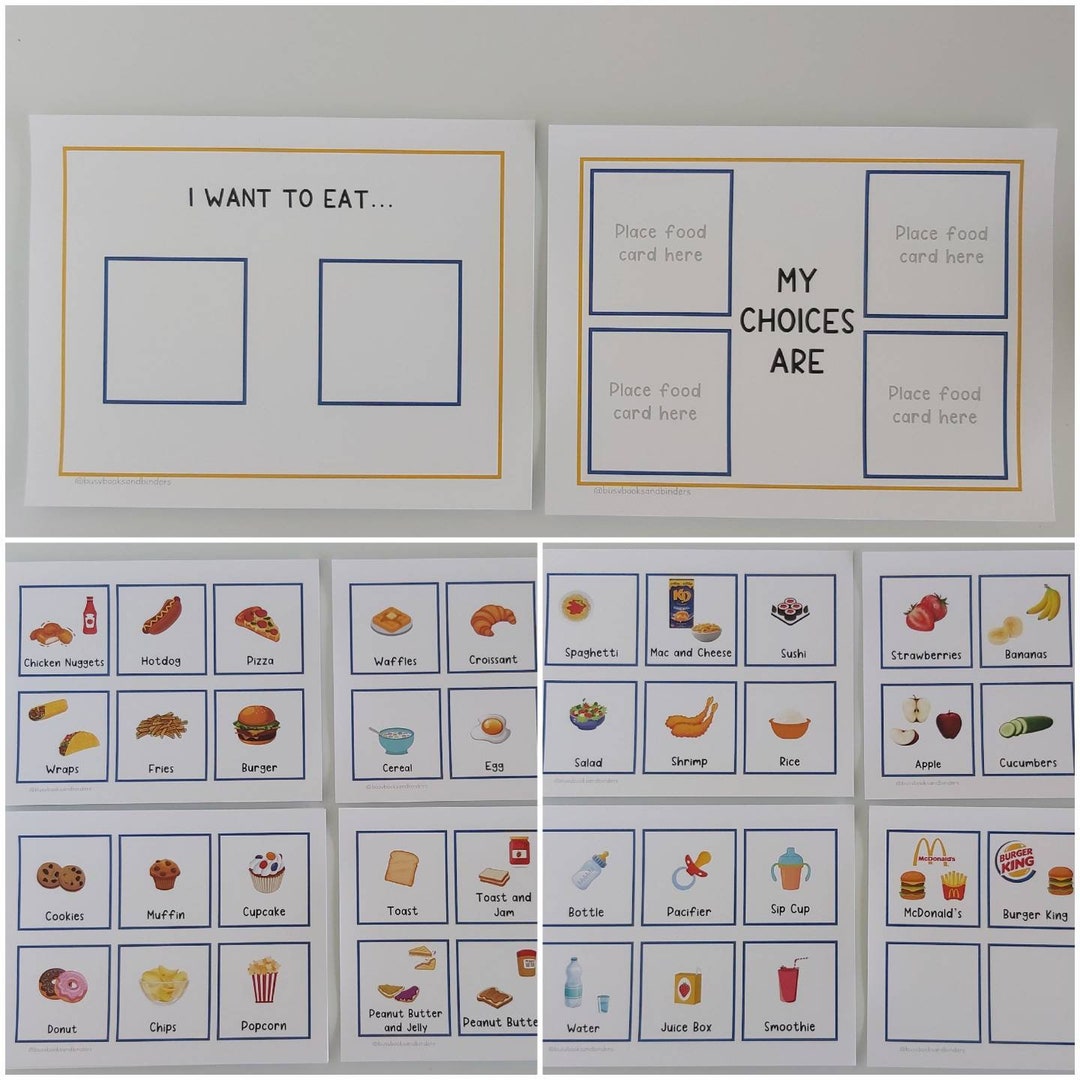 PHYSICAL COPY: Food Choice Board | Food Picture | Visual Aid Schedule ...