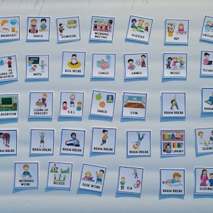 55 PICTURE CARDS | Class Schedule | First Then Board | Visual Aid ...