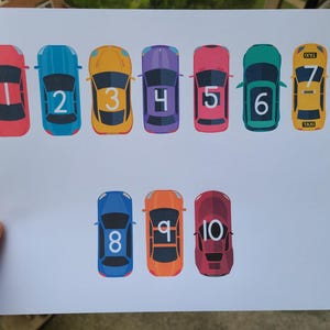 Car Number Matching | Counting | Numbers | 1 to 20 | Preschool ...