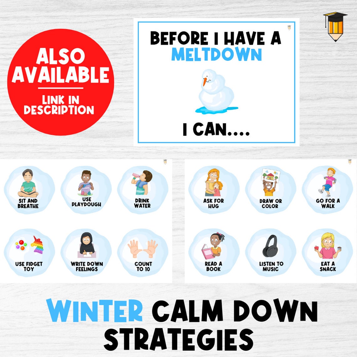 Calm Down Strategies Visual Aid Coping Skills Toddler - Etsy