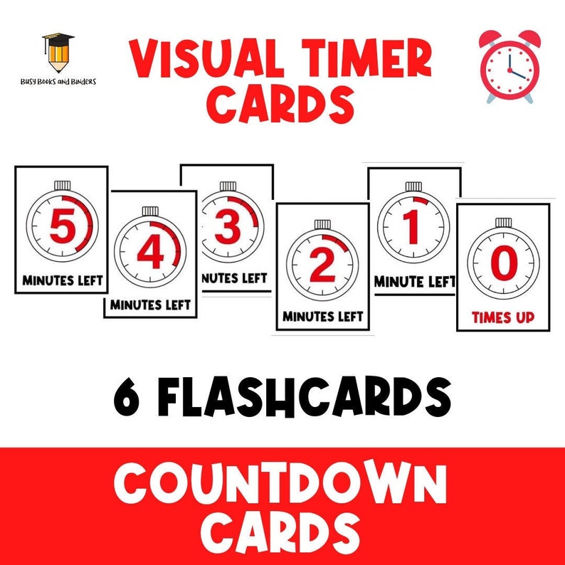PHYSICAL COPY: Visual Timer Flashcards | Countdown Cards | Behavior ...