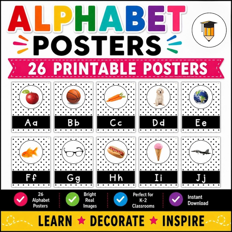 A-Z Posters | Alphabet Posters | Classroom Decor | ABC | Preschool ...