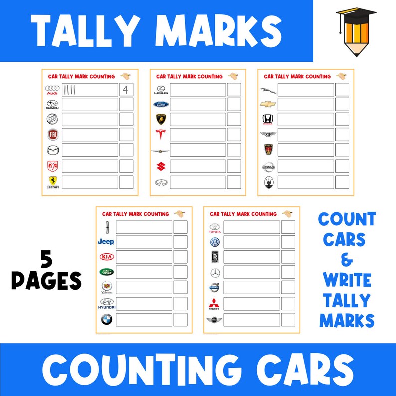 Car Brands Cars Flashcards Scavenger Hunt I Spy - Etsy Australia
