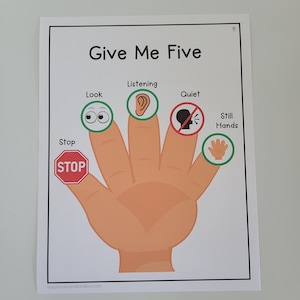 GIVE ME FIVE | Whole Body Listening | Classroom Poster | Daycare Poster ...