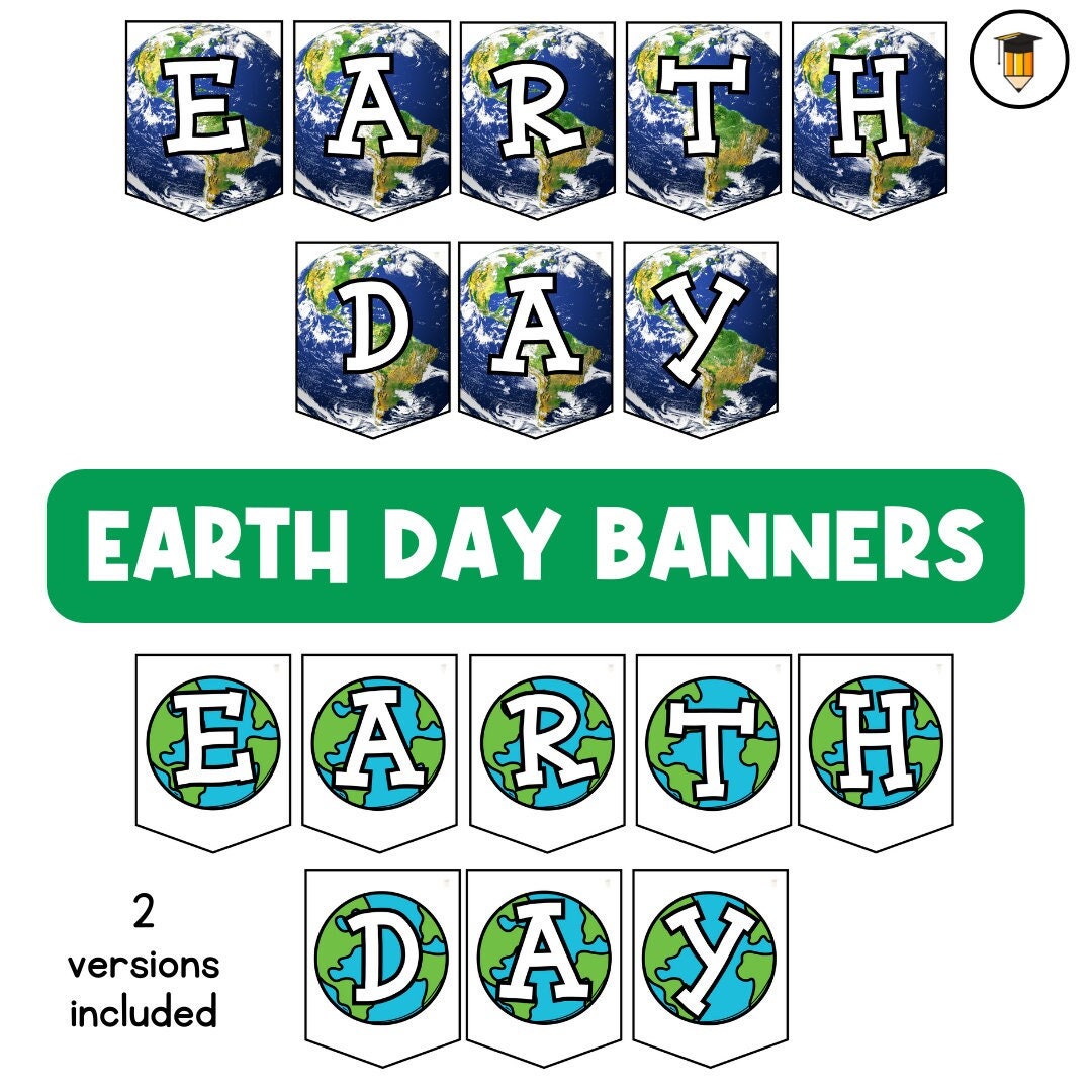 EARTH DAY BANNER | Bulletin Board | Science | Earth Day | Flashcards ...