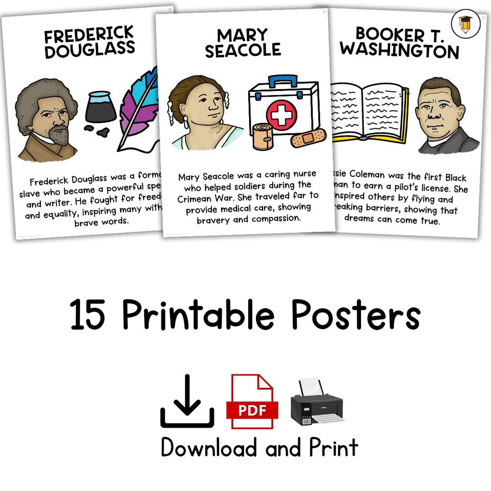 15 Black History Posters | Famous People | Bulletin Board Display ...
