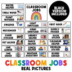 REAL PICTURES: Classroom Jobs | Classroom Visual Task Card | Classroom ...