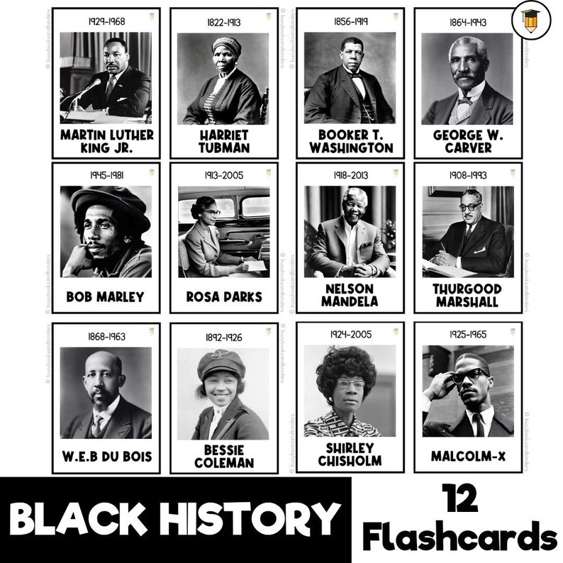 12 Black History Flashcards | Bulletin Board Display | Black History ...