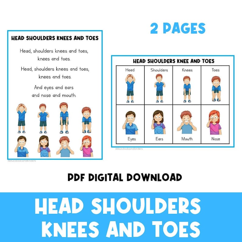 Head Shoulders Knees and Toes | Toddler and Preschool Activities | File ...