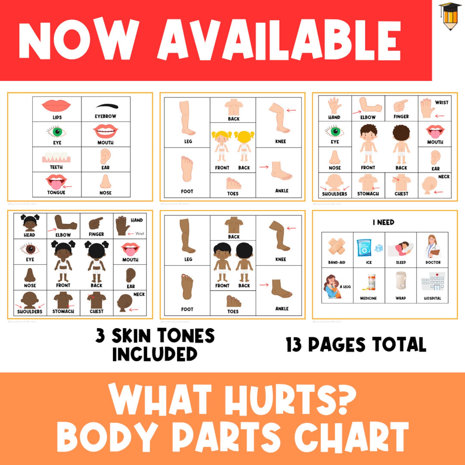 What Hurts? | Child Pain Chart | Visual Aid | Non Verbal | Toddler ...