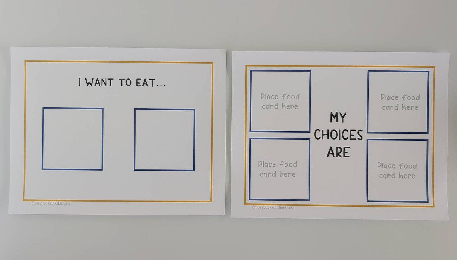 PHYSICAL COPY: Food Choice Board | Food Picture | Visual Aid Schedule ...