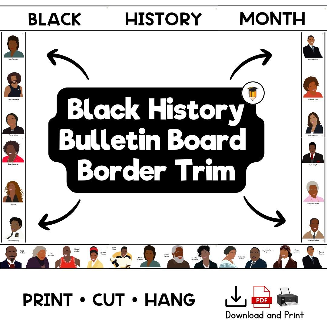 Canadian Black History Border Trim Bulletin Board Display Black History ...