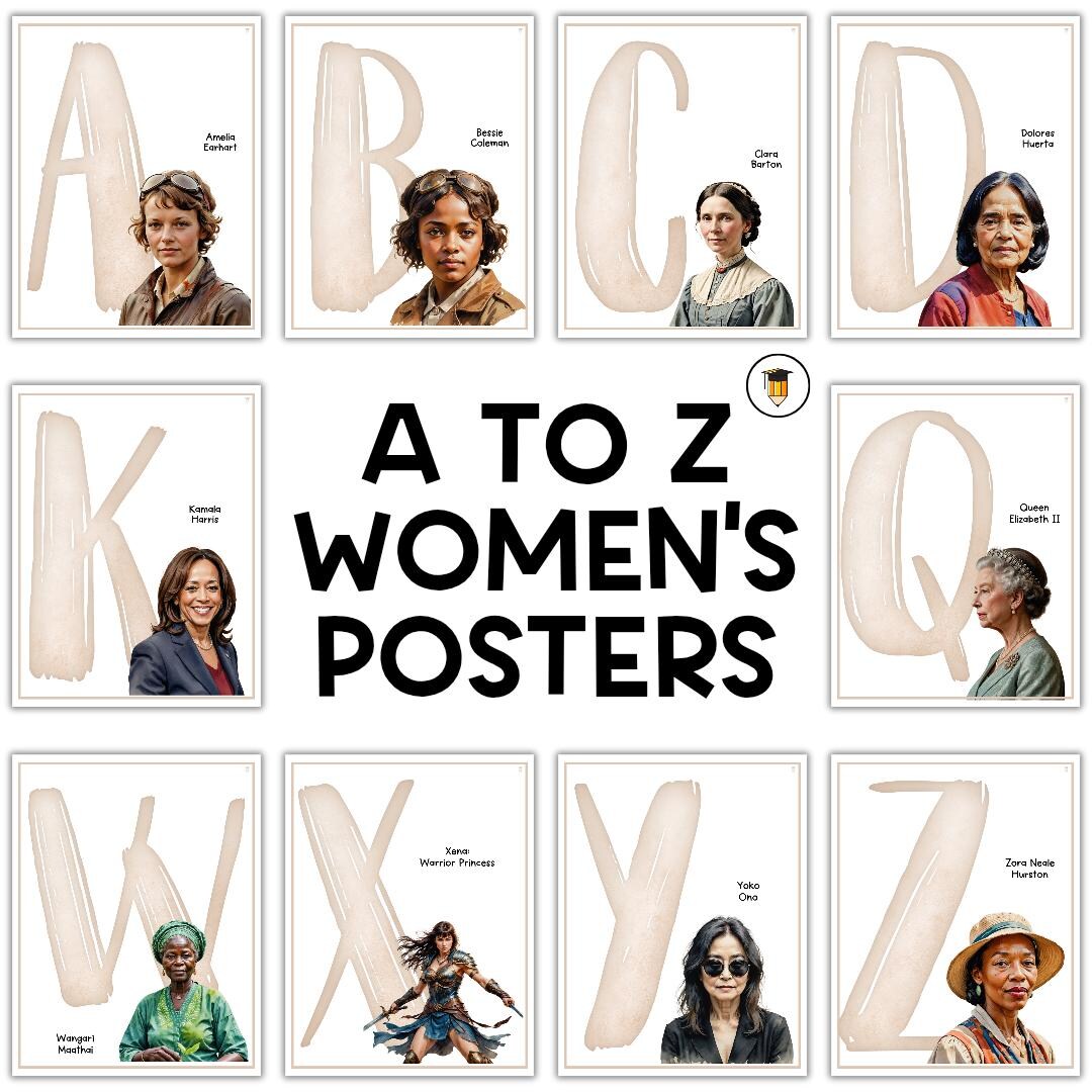 A to Z: Women's History Month Posters | Bulletin Board Display | Women ...