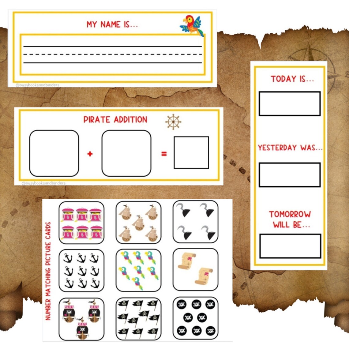 Preschool Pirate Activities | Busy Book | Pirate Printable | Math ...