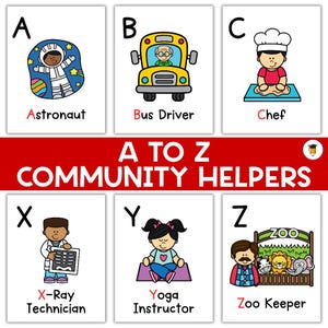A to Z Community Helpers | Alphabet Posters | ABC Posters | Classroom ...