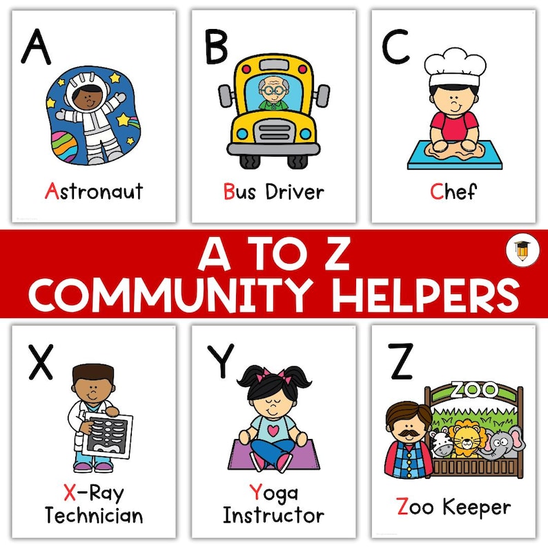 A to Z Community Helpers | Alphabet Posters | ABC Posters | Classroom ...