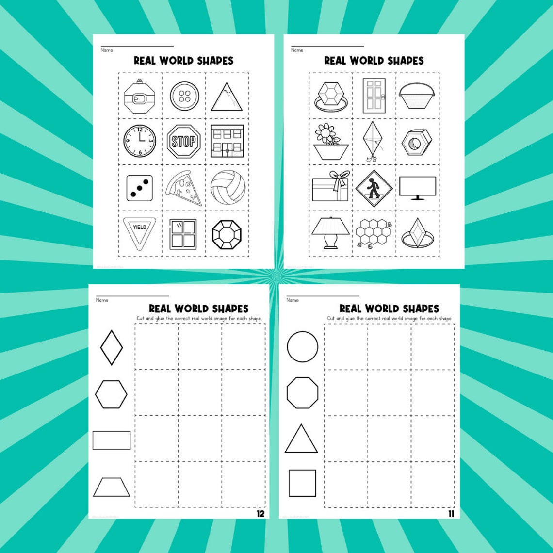 28 SHAPES WORKSHEETS 2D Shapes 3D Shapes Math Worksheets - Etsy