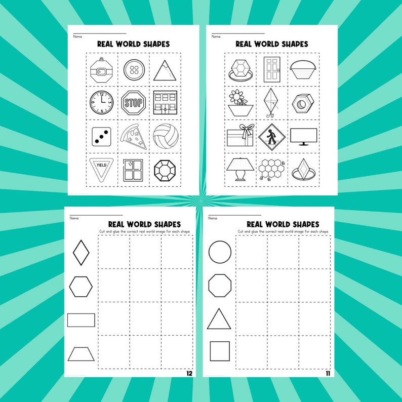 28 SHAPES WORKSHEETS 2D Shapes 3D Shapes Math Worksheets - Etsy