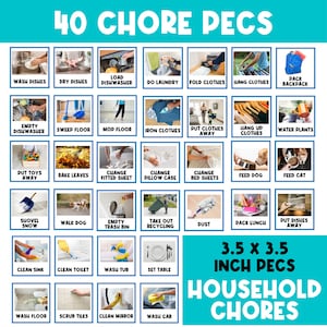 40 CHORES TASK CARDS | Chore Chart | Daily Routine | First Then Board ...