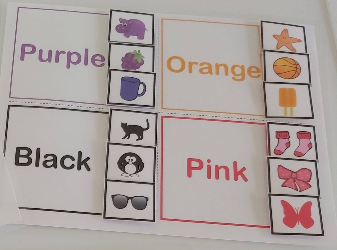 Color Matching Sorting Activities File Folder Games - Etsy